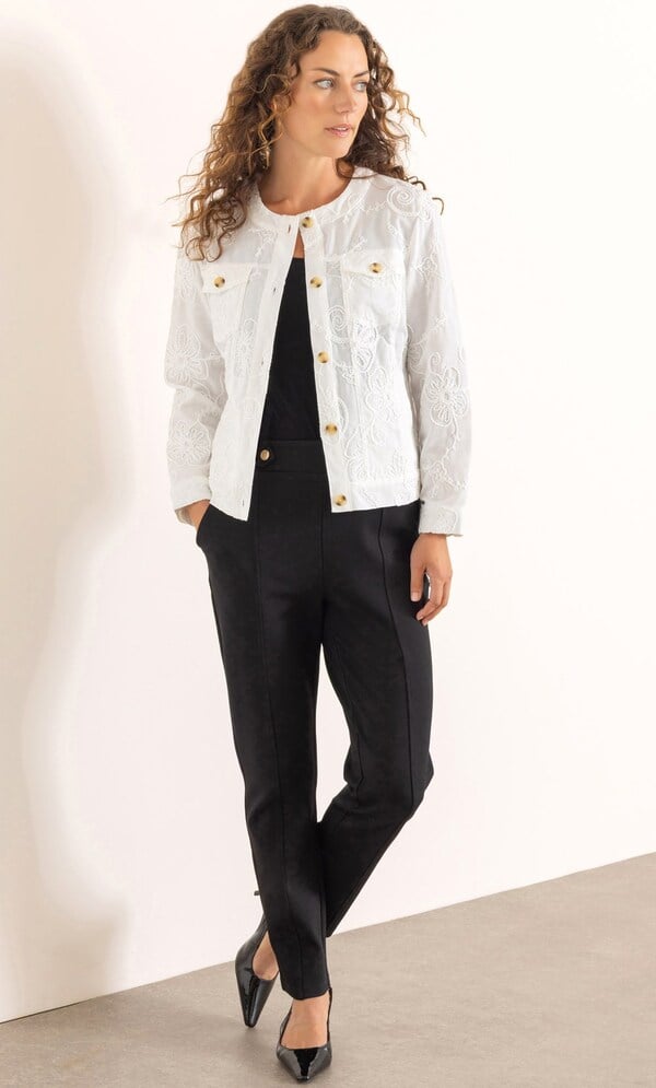 Anna Rose Embroidered Jacket in White | Klass