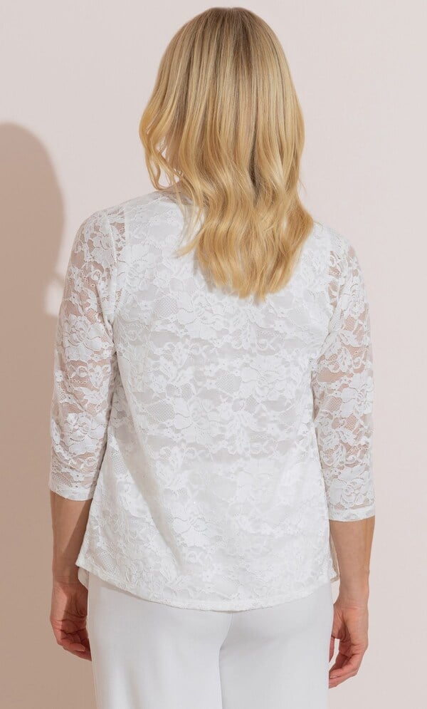 Anna Rose Sequin Lace Cover Up in White | Klass