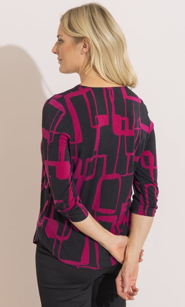 Anna Rose Abstract Printed Top in Pink | Klass