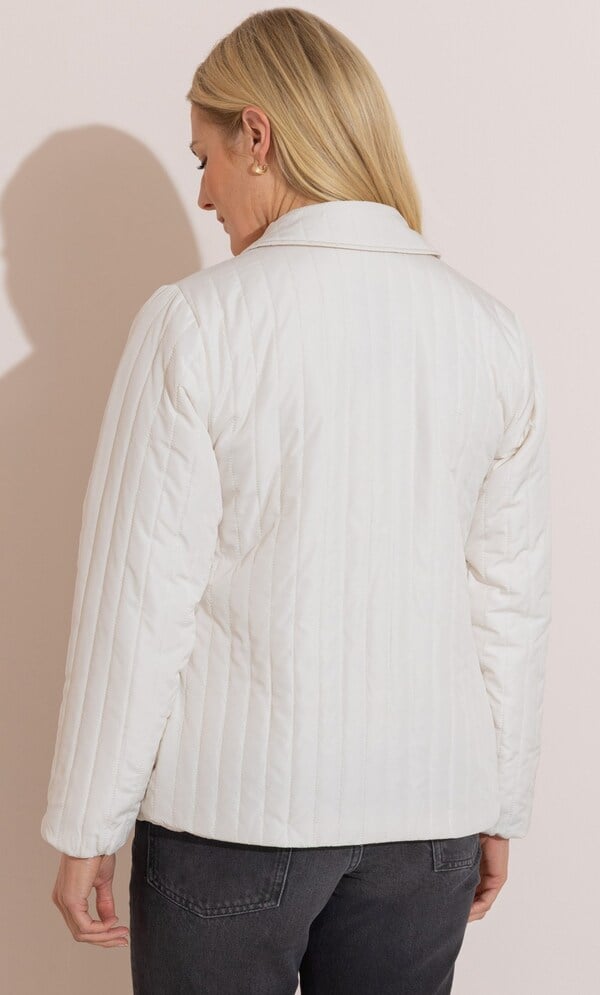 Anna Rose Quilted Jacket in White | Klass