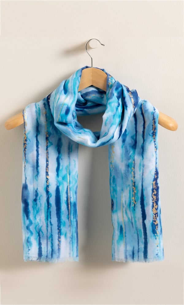 Abstract Print Scarf in Blue | Klass