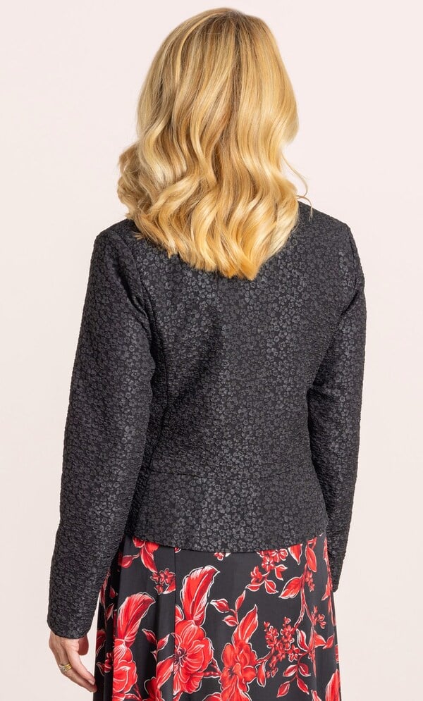 Anna Rose Jacquard Jacket in Black | Klass