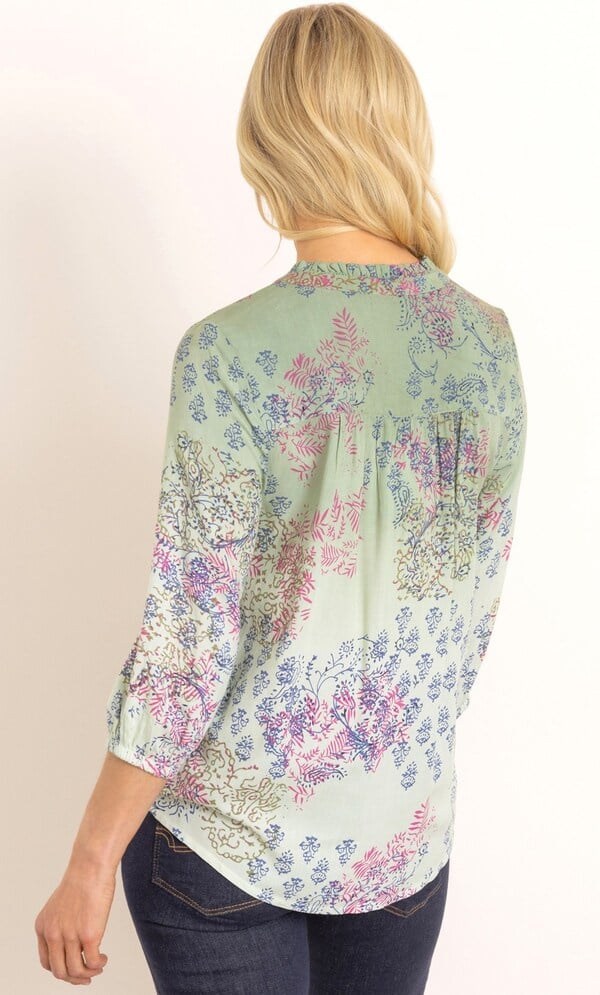 Print And Dip Dye Top in Green | Klass