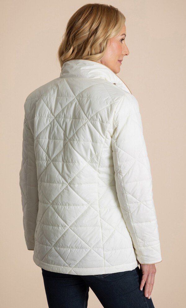 Anna Rose Scarf Trim Jacket in White | Klass