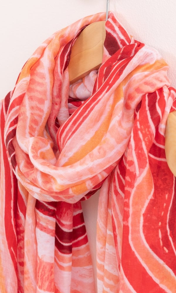 Lightweight Abstract Print Scarf in Pink | Klass