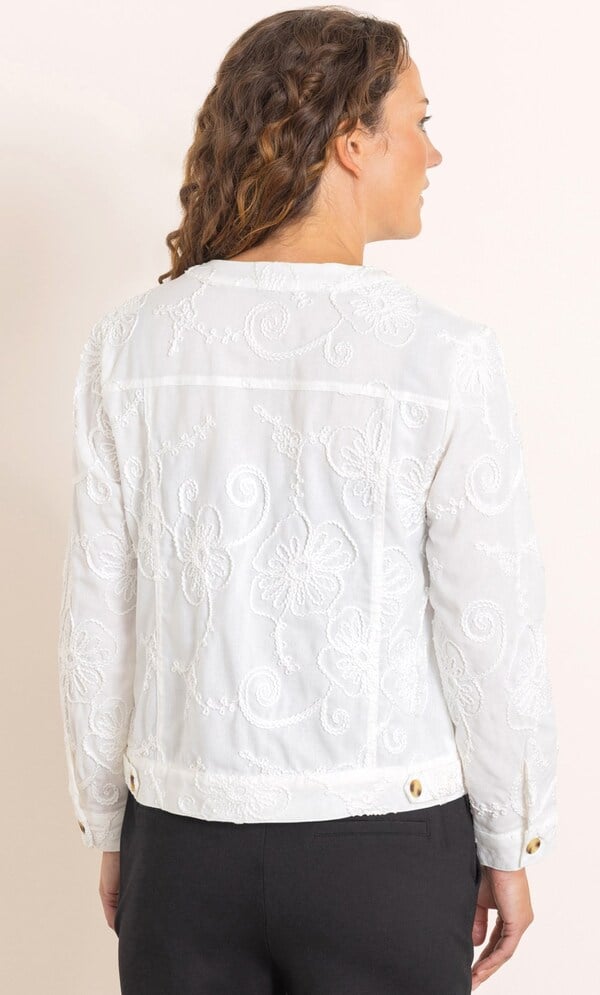 Anna Rose Embroidered Jacket in White | Klass