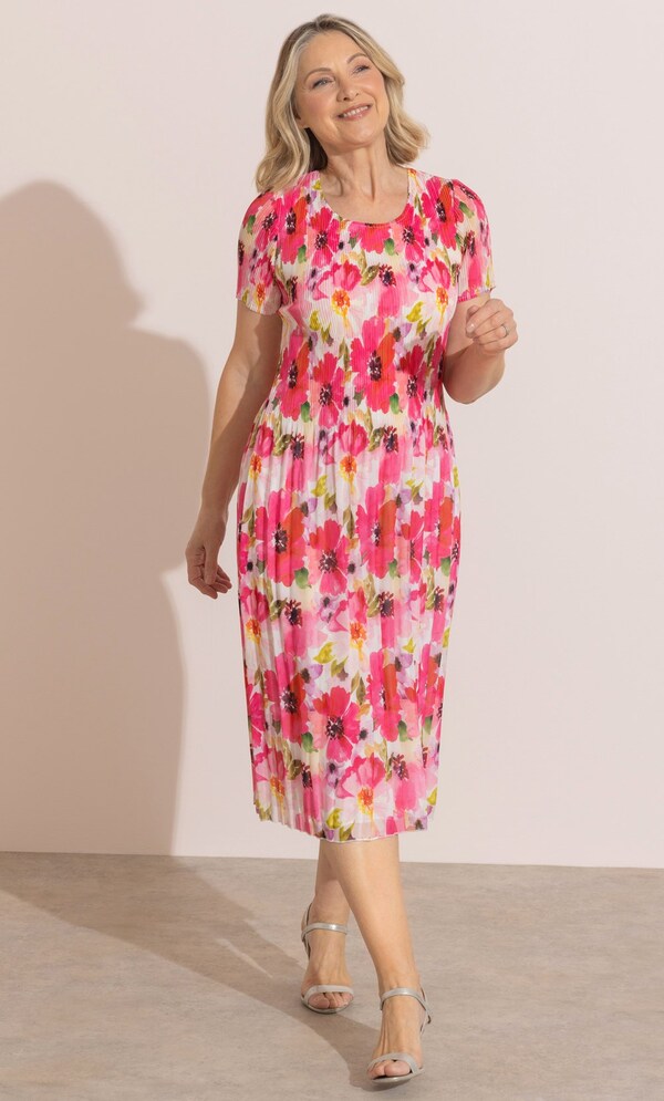 Anna Rose Floral Watercolour Dress in Pink | Klass