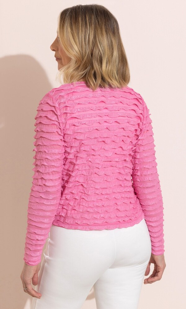 Anna Rose Ruffled Tie Front Cover Up in Pink | Klass