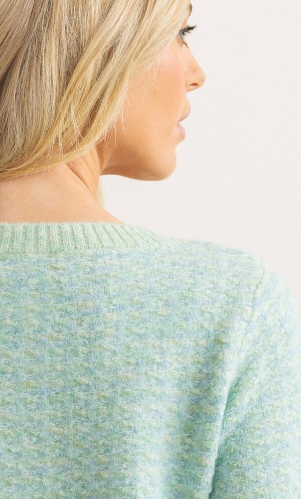 Textured Soft Knit Jumper in Green | Klass