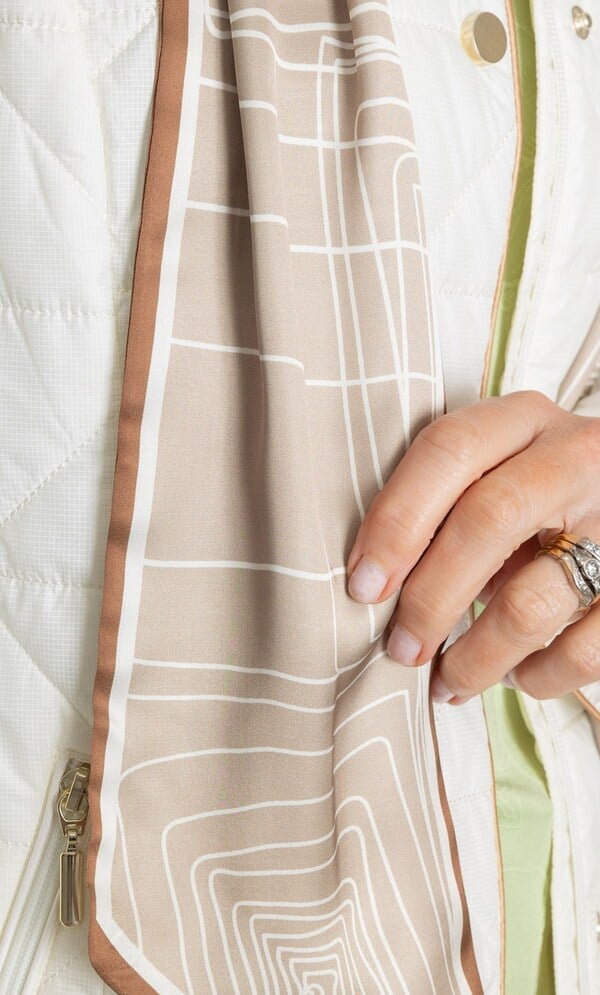 Anna Rose Scarf Trim Jacket in White | Klass