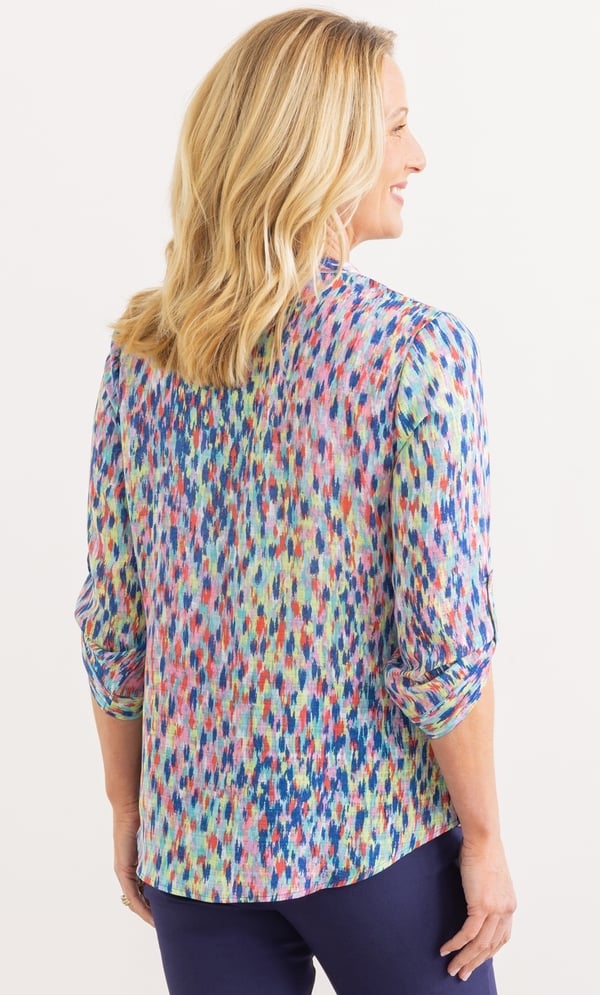 Anna Rose Printed Shirt With Necklace in Multi | Klass