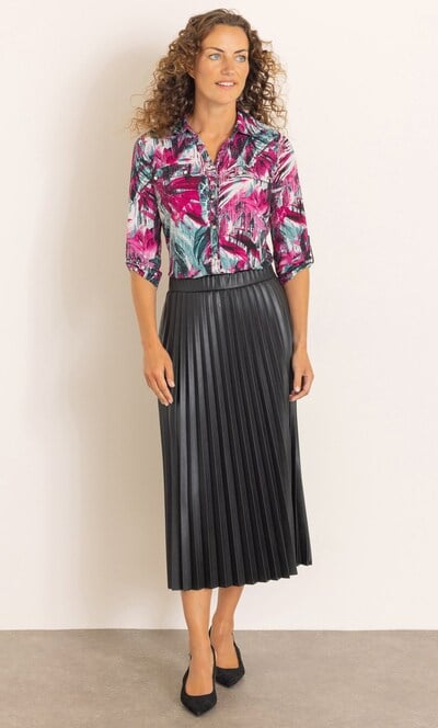 Anna Rose Botanical Print Blouse Shirt in Pink | Klass
