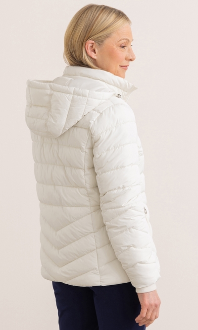 Anna Rose Hooded Puffer Jacket in White | Klass