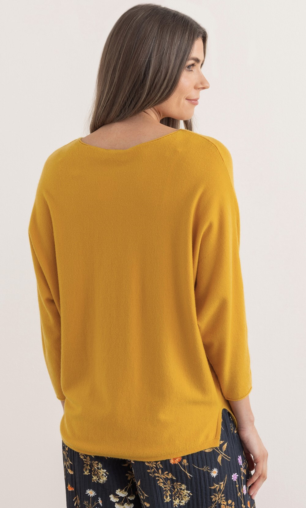 Batwing Knitted Jumper in Yellow | Klass